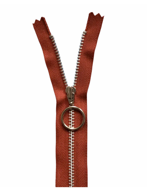 Zipper with ring YKK closed-end - rust 35 cm