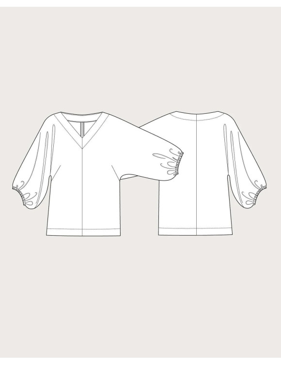 The Assembly Line sewing pattern: V-neck cuff top